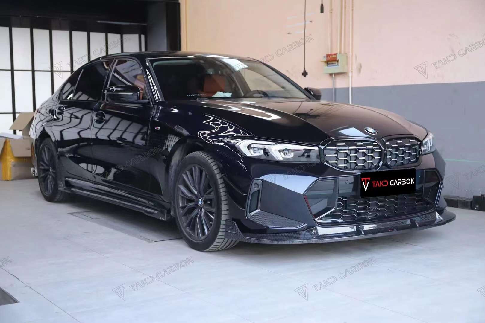 TAKD Carbon Fiber Front Bumper Canards for BMW 3 Series G20 330i M340i