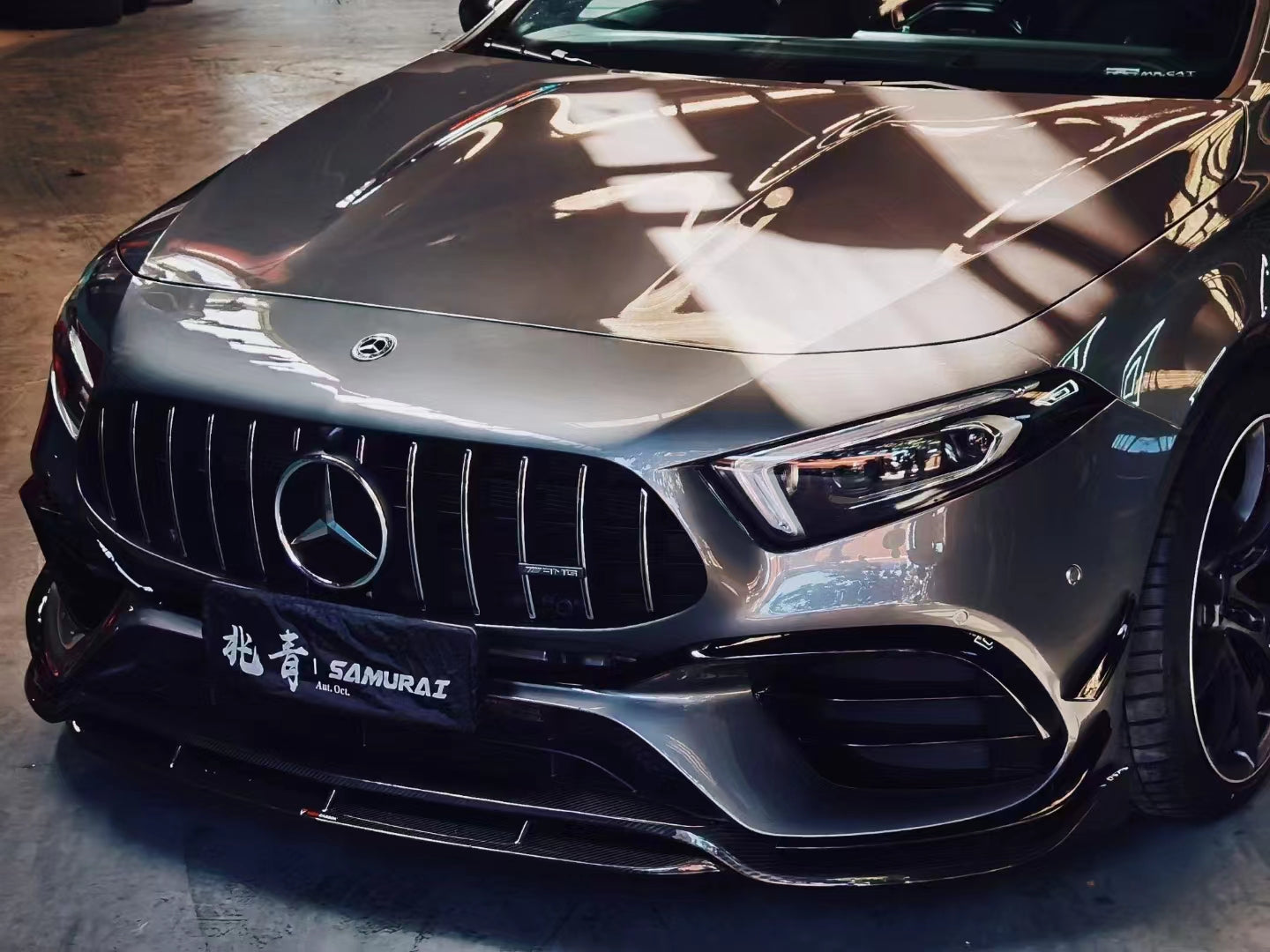 TAKD Carbon Fiber Front Lip Splitter for Mercedes Benz A45 Hatchback W